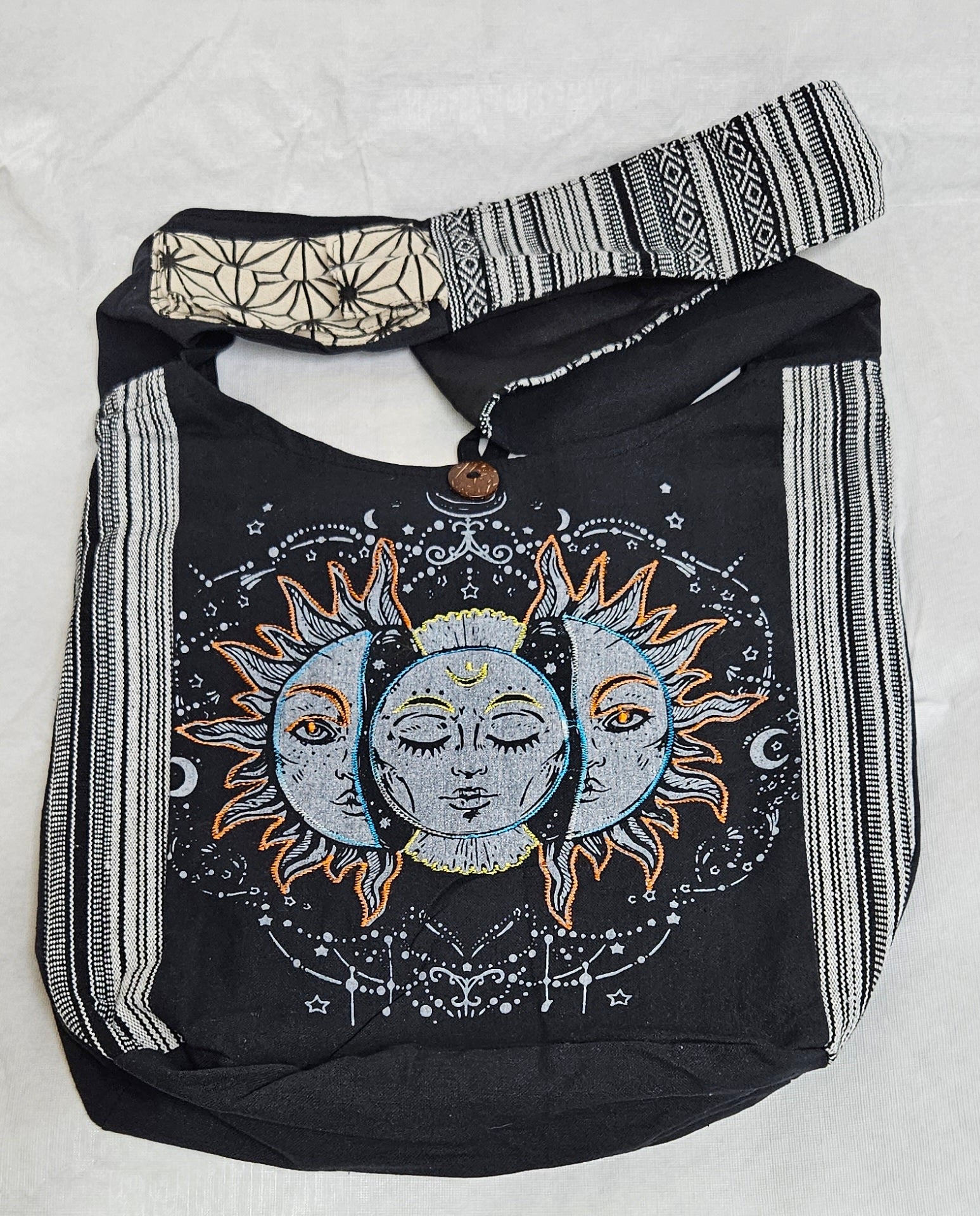 Large Cotton Ghary Triple Face Sun Moon Hobo Bag/Purse – ROOs